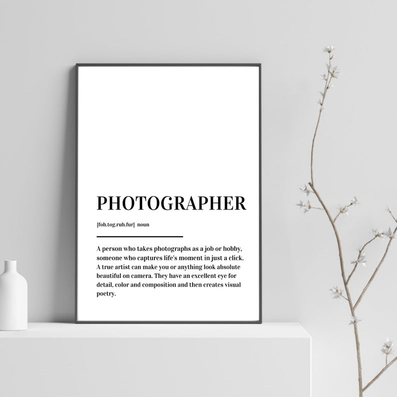 Photographer Definition Print Poster - Etsy