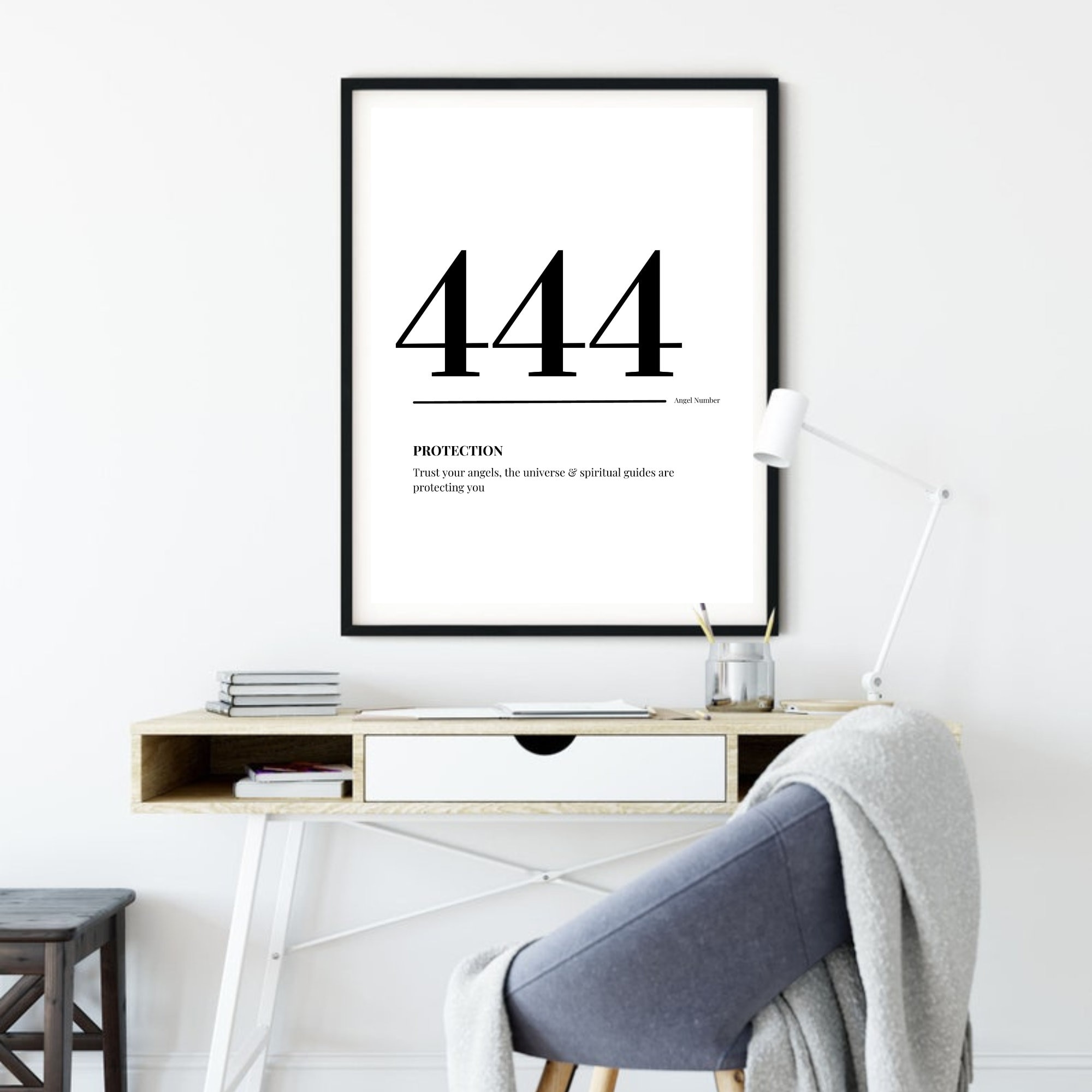 444 Angel Number Printable Digital Art - Etsy