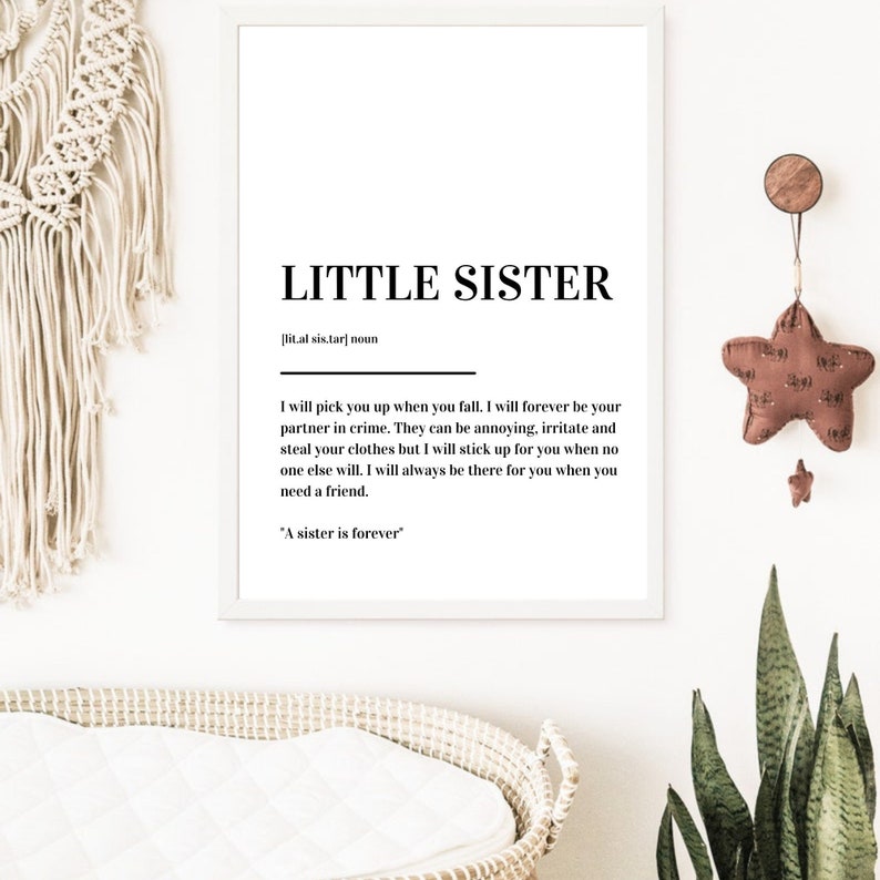 Little Sister Definition Print Poster - Etsy