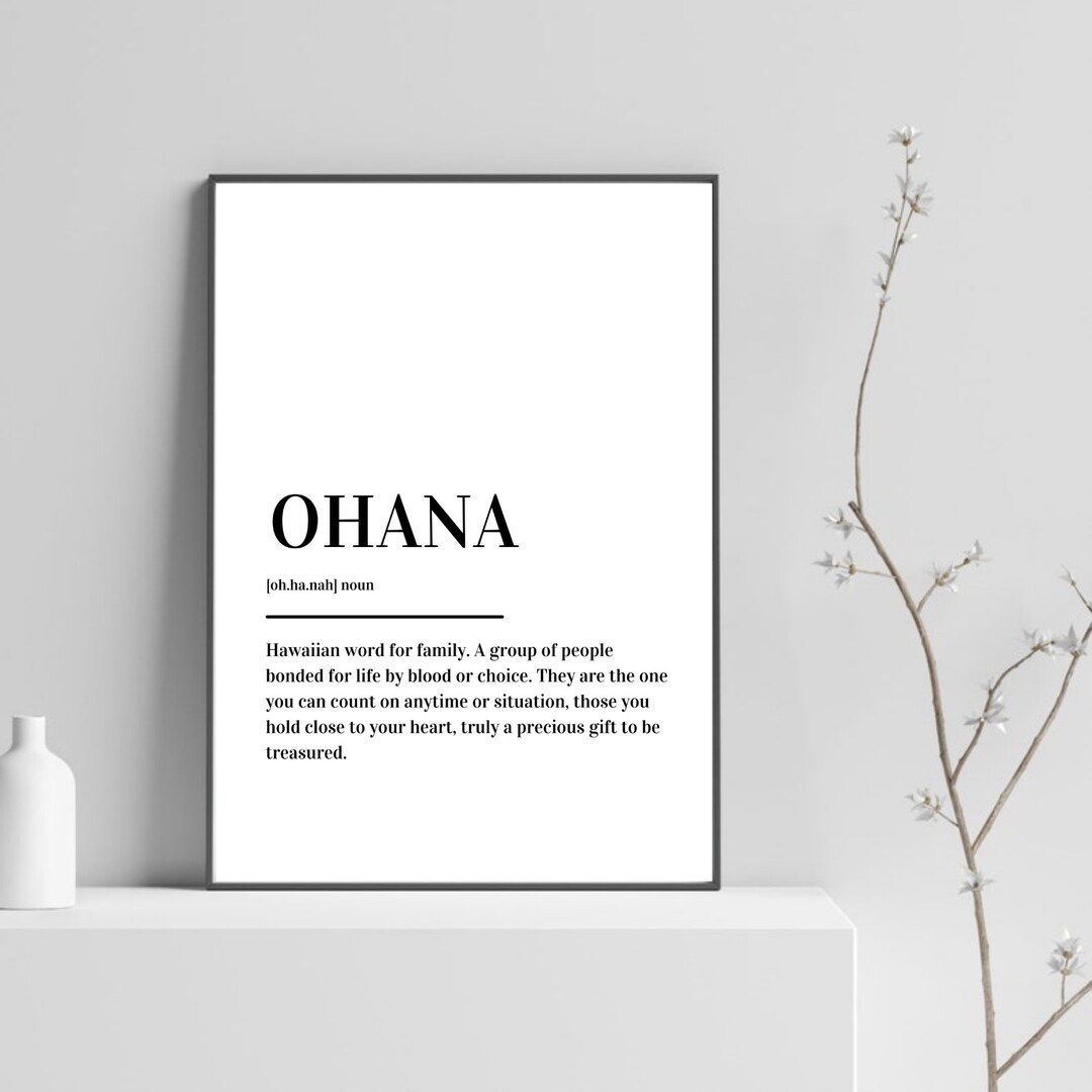 Ohana Definition Print Poster - Etsy