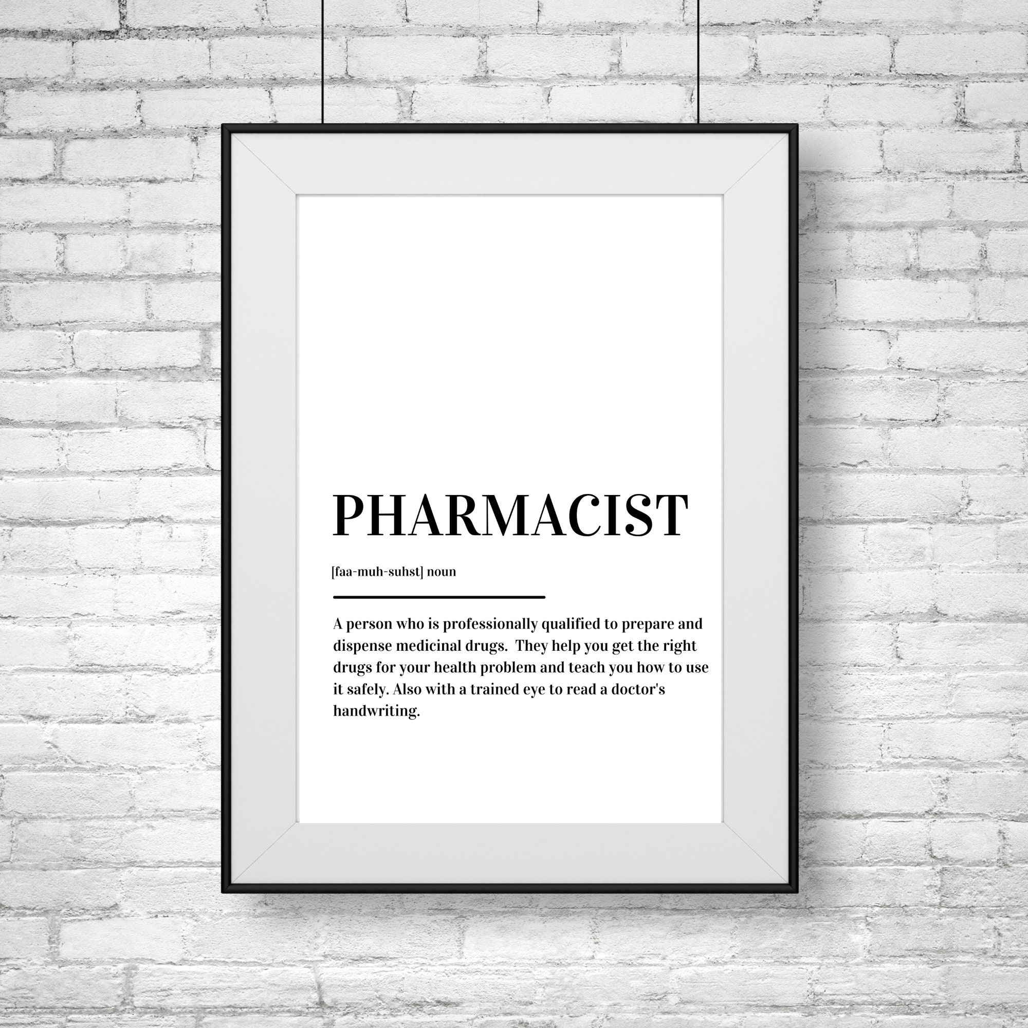 Pharmacist Definition Print Poster - Etsy