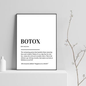 Botox Definition Print, Botox Dictionary, Botox Home Decor, Digital ...