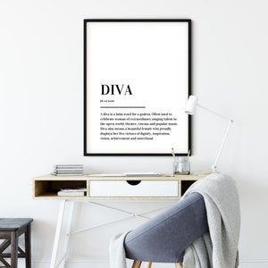 Diva Definition Print Poster - Etsy