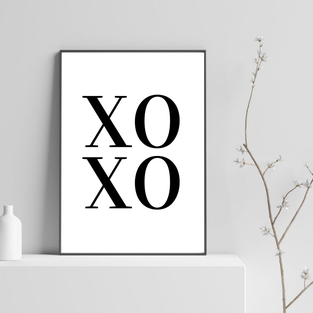 XOXO Text Print Poster Printable, XOXO Letters, Hugs Kisses, Home Decor ...