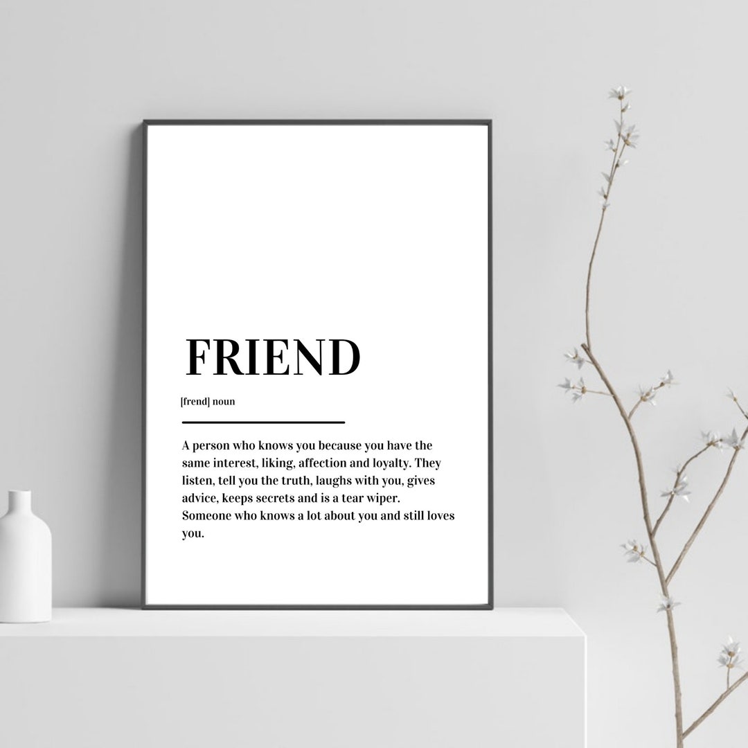 Friend Definition Print Poster - Etsy
