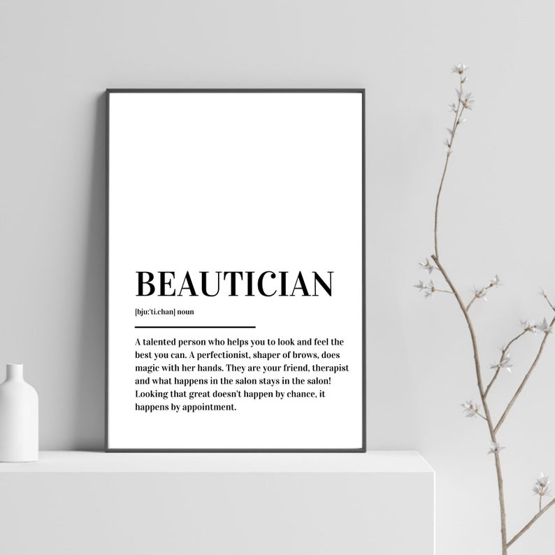 Beautician Definition Print Poster - Etsy