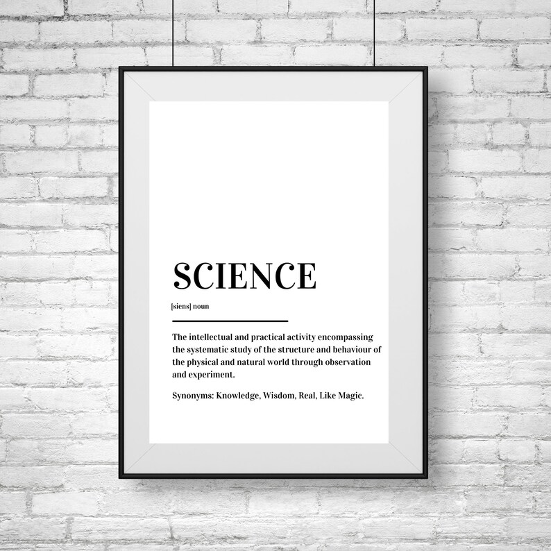 Science Definition Print Poster - Etsy