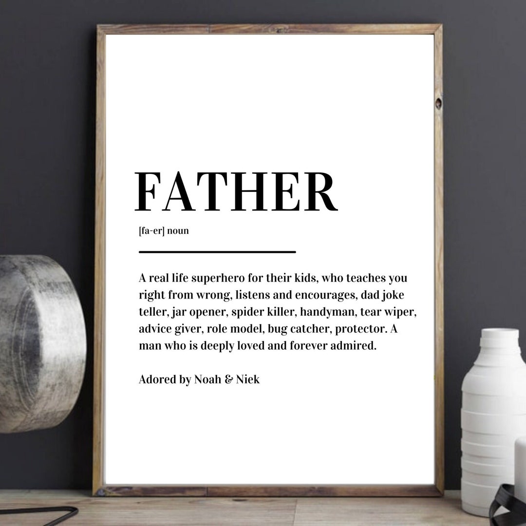 Father Daddy Dad Papa Definition Print Poster, Personalized - Version 1 ...