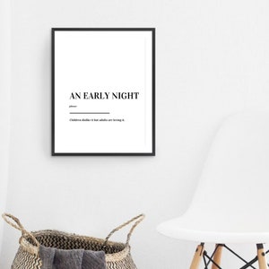 An Early Night Definition Print Poster - Etsy