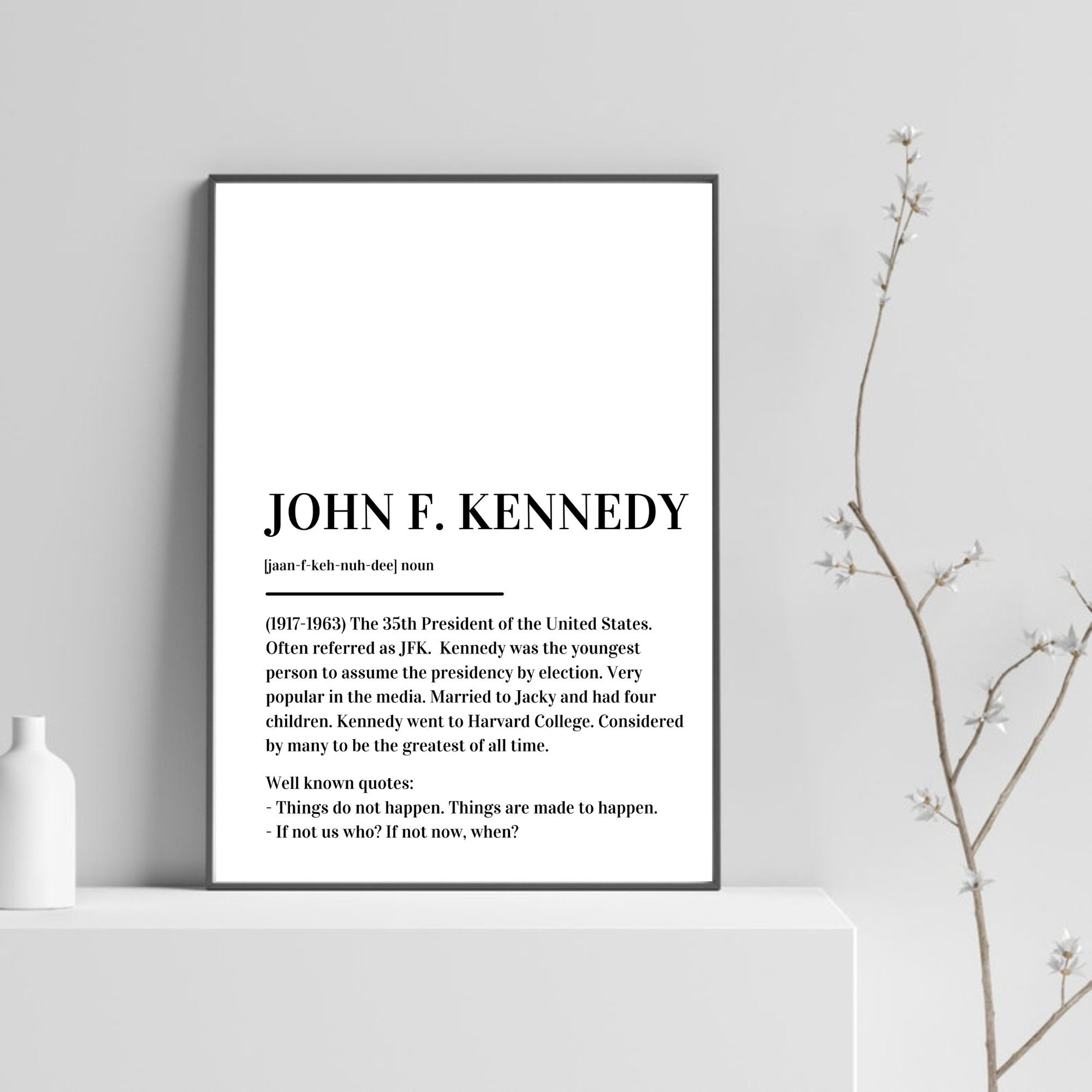John J. Kennedy Definition Print Poster - Etsy