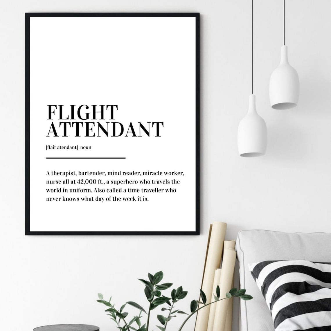 Flight Attendant Definition Print Poster - Etsy