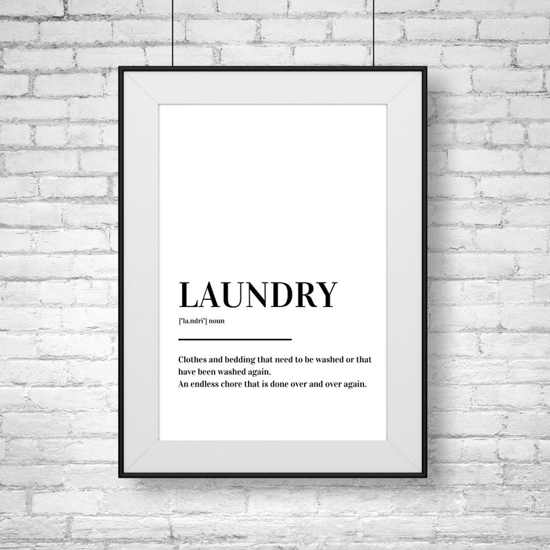 Laundry Definition Print Poster - Etsy