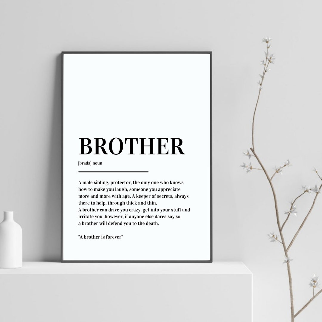 Brother Definition Print Poster - Etsy