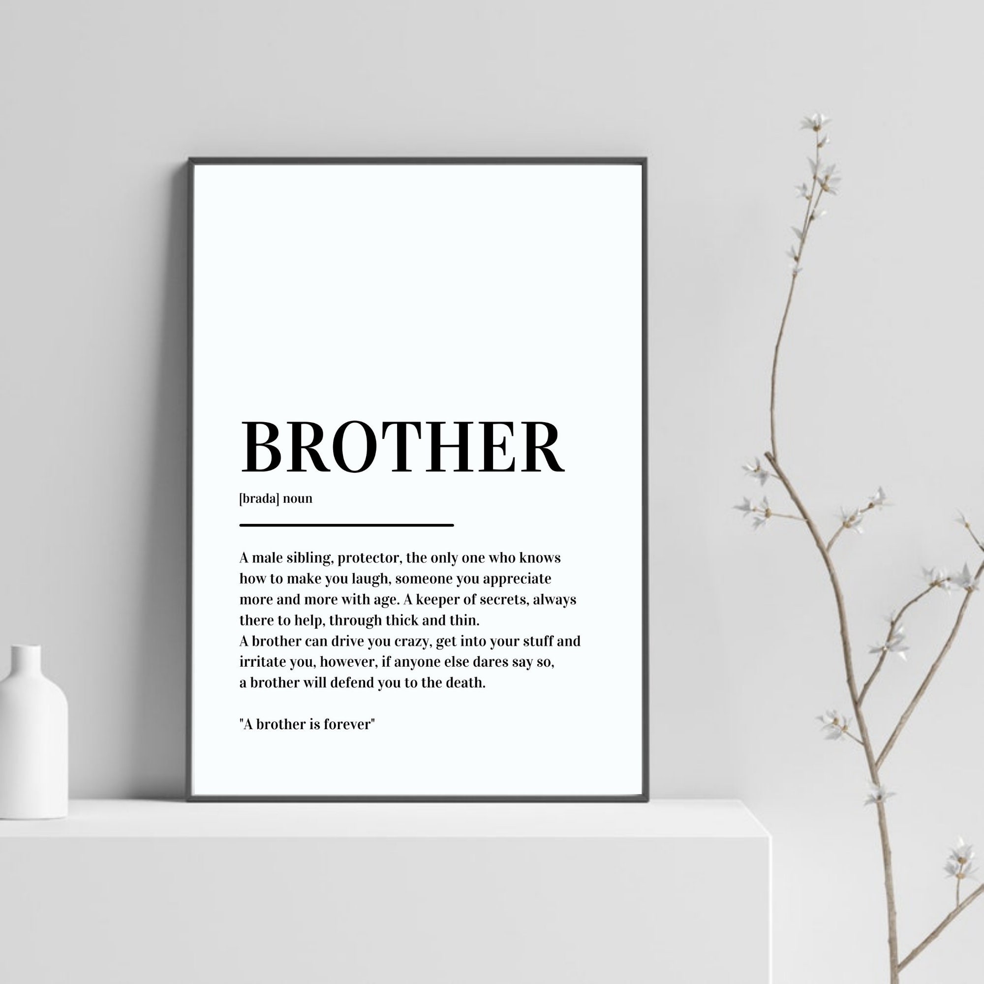 Brother Definition Print Poster - Etsy