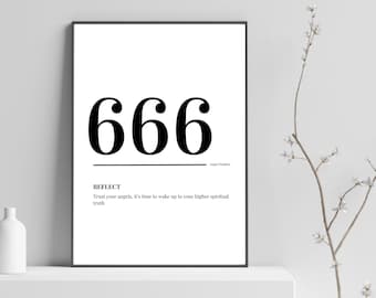666 Angel Number Printable Digital Art - Etsy