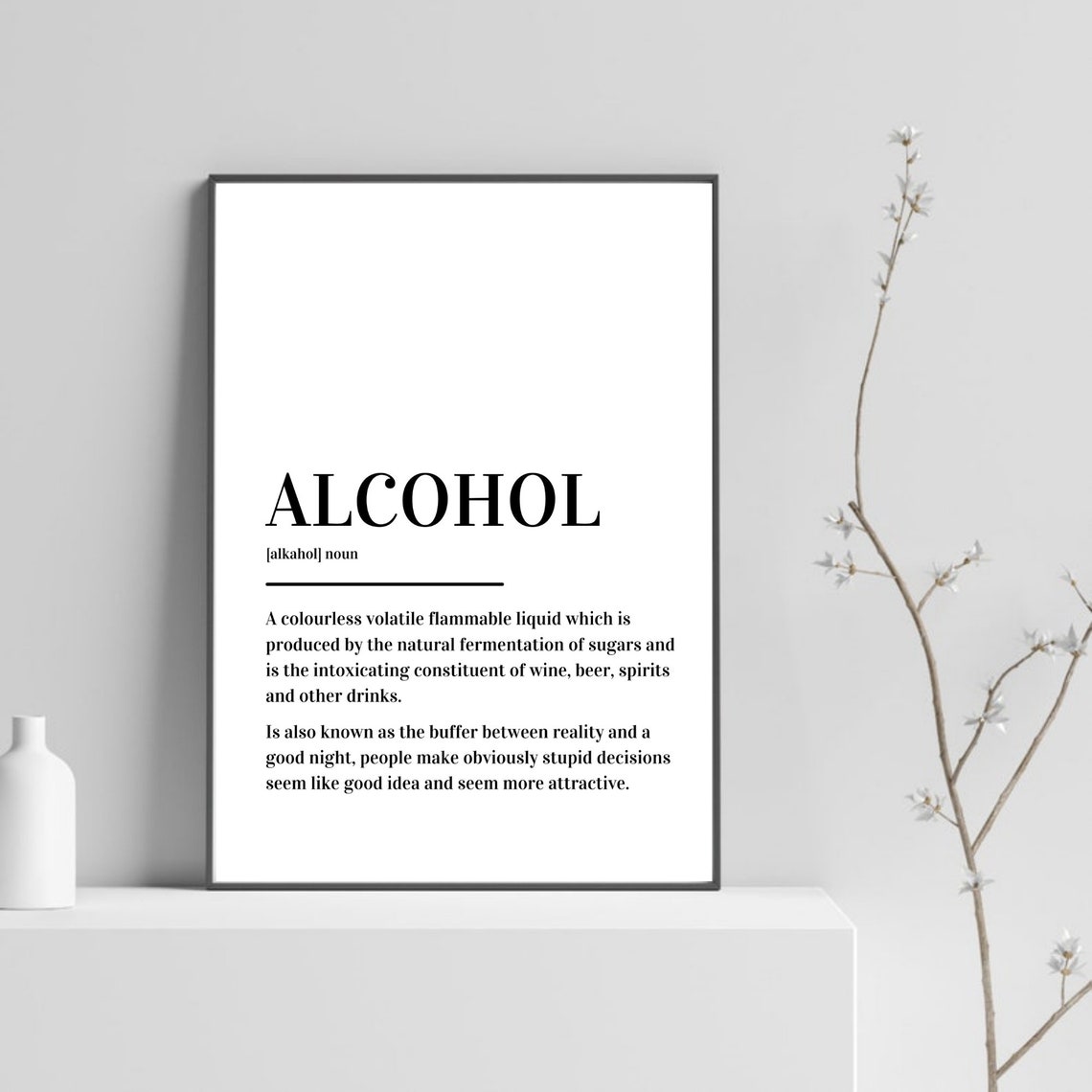 Alcohol Definition Print Poster - Etsy