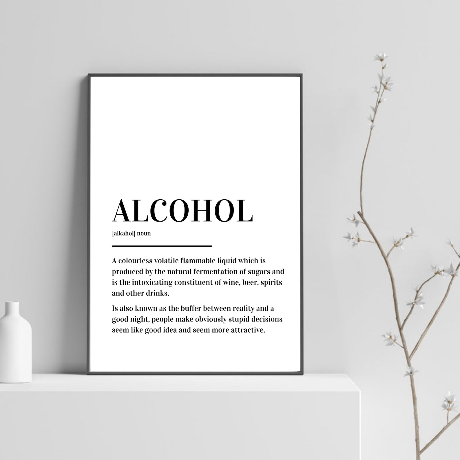 Alcohol Definition Print Poster - Etsy