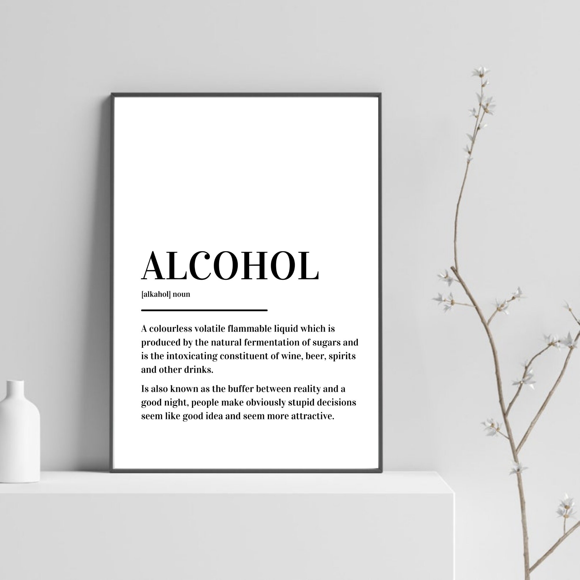 Alcohol Definition Print Poster - Etsy
