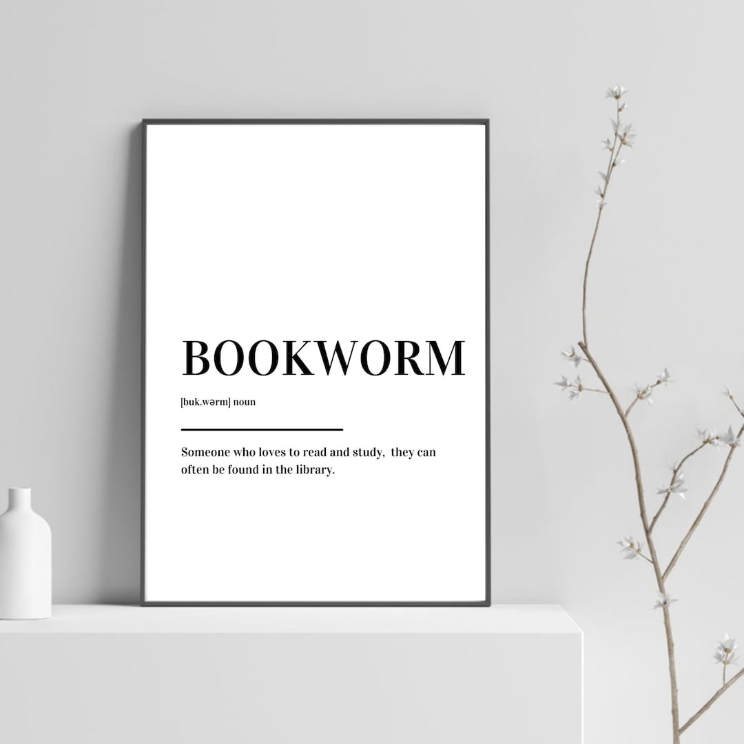 Bookworm Definition Print Poster - Etsy