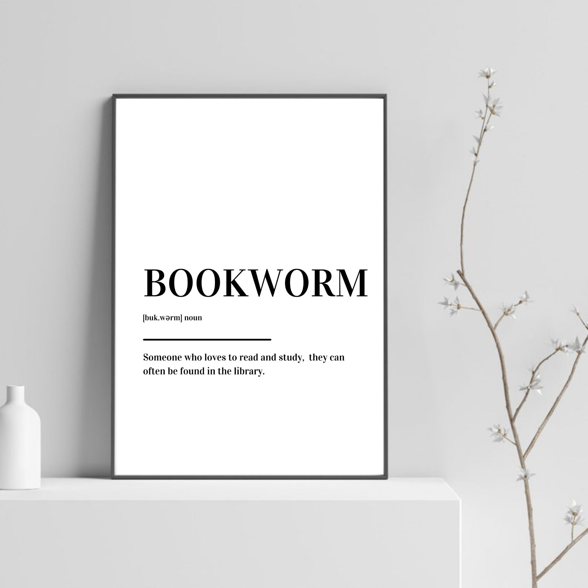 Bookworm Definition Print Poster - Etsy