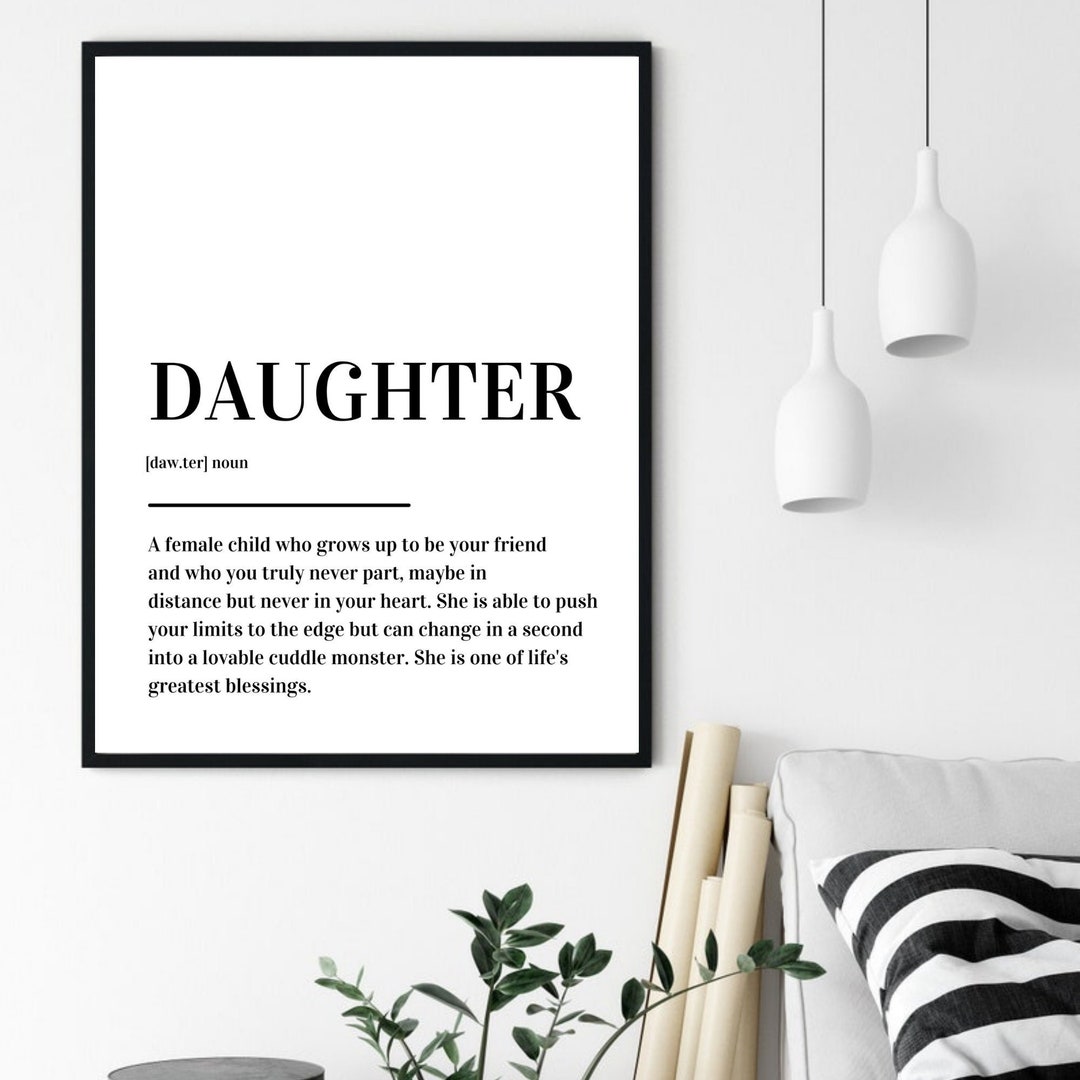 Daughter Definition Print Poster - Etsy