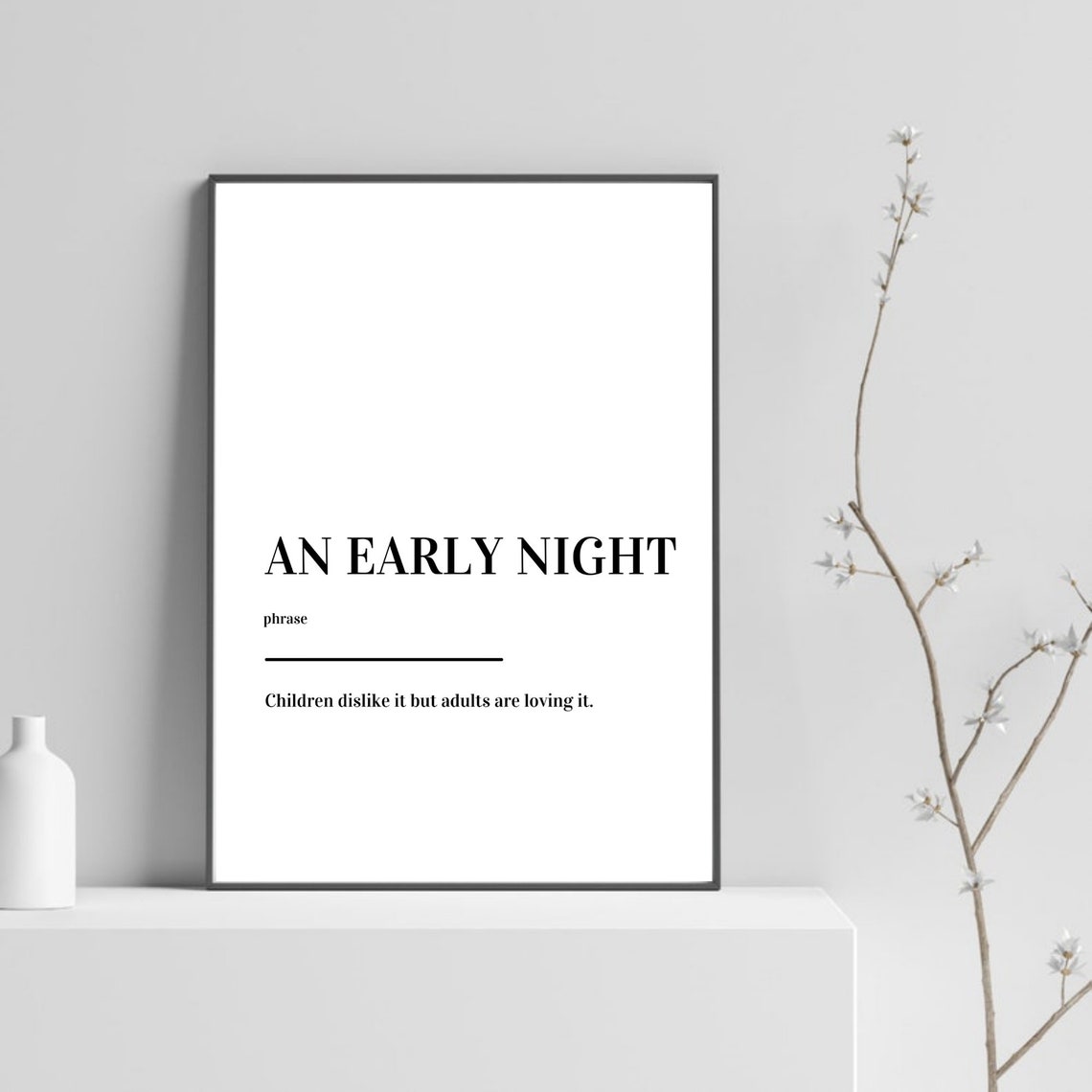 An Early Night Definition Print Poster | Etsy