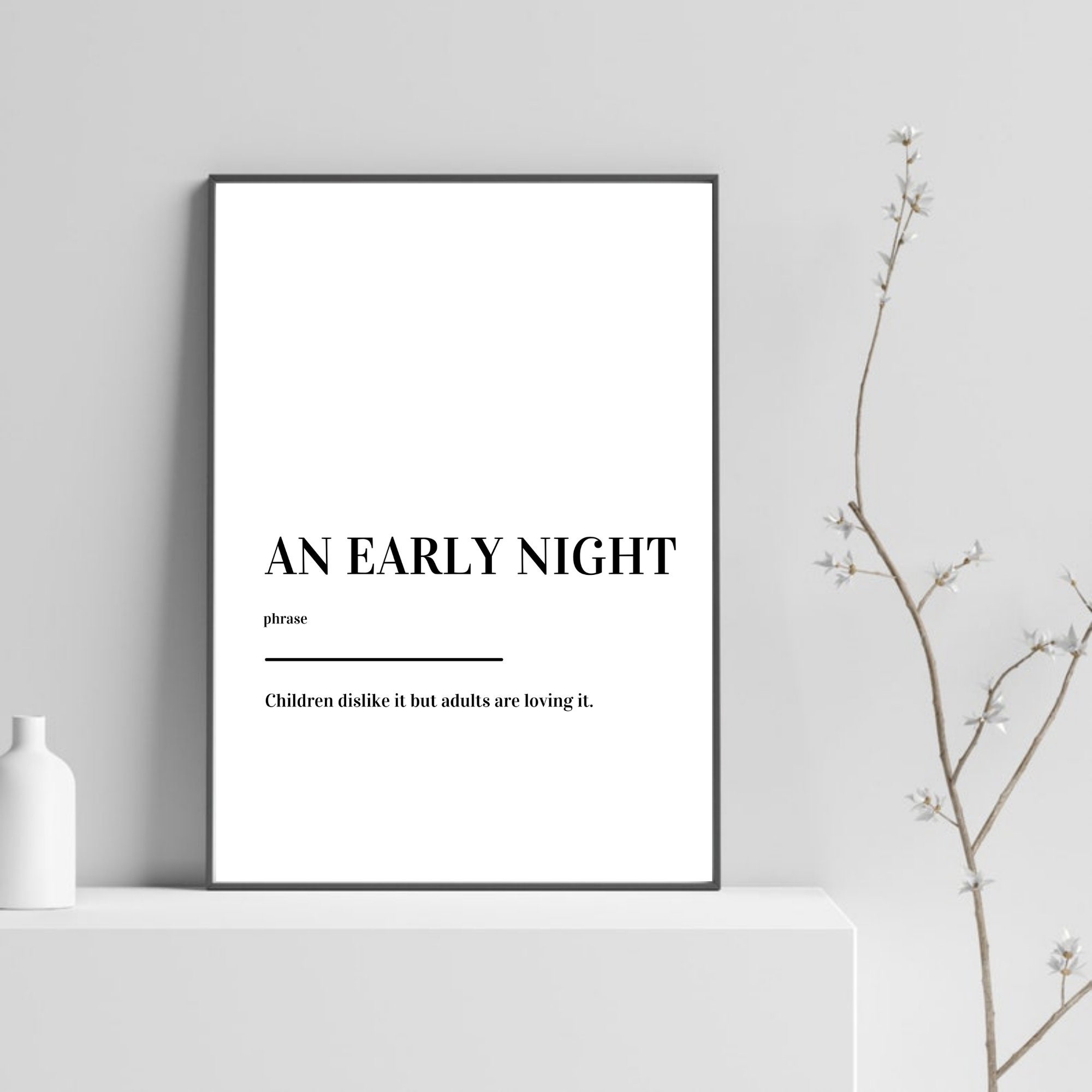 An Early Night Definition Print Poster - Etsy