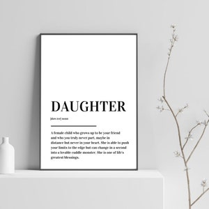 Daughter Definition Print Poster - Etsy