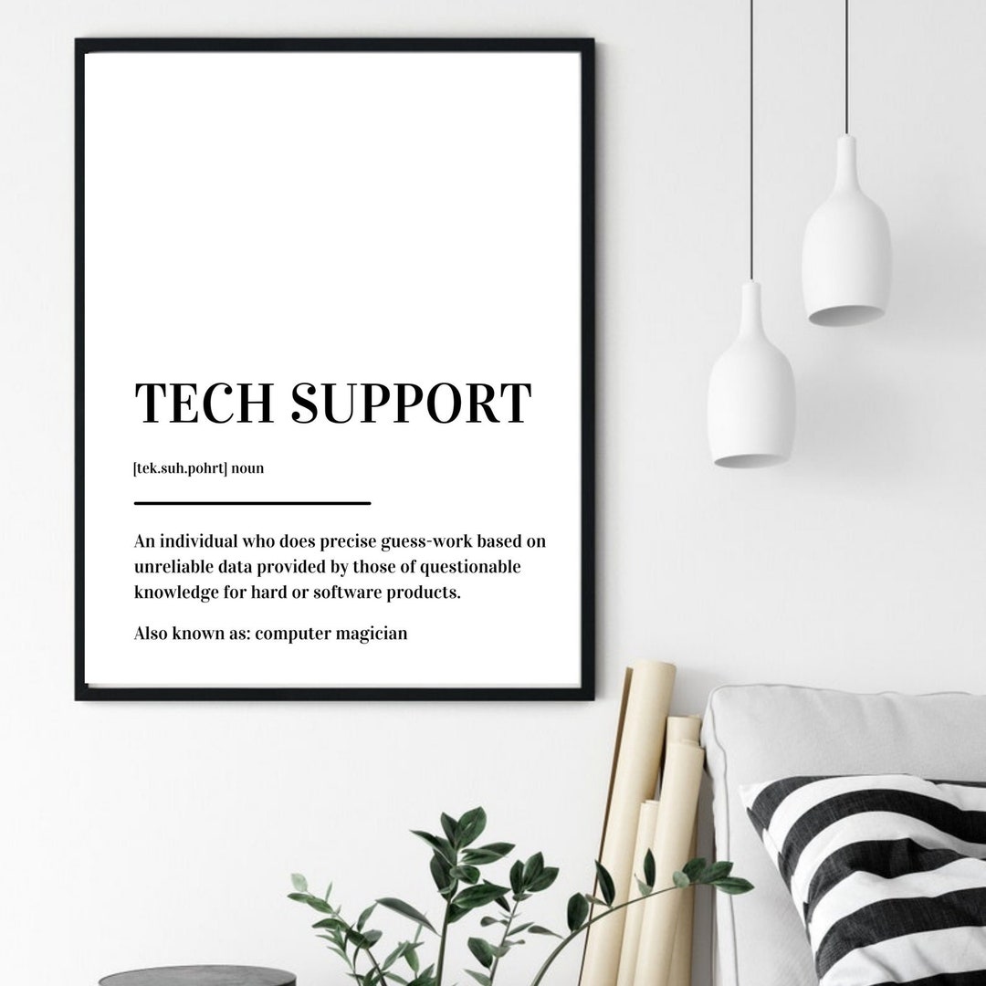 Tech Support Definition Print Poster - Etsy