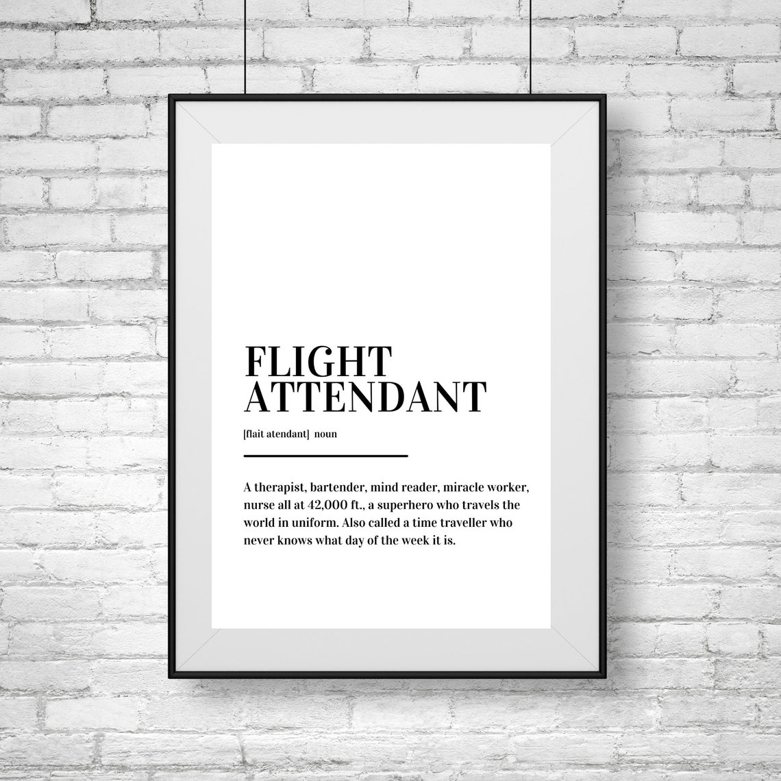 Flight Attendant Definition Print Poster - Etsy