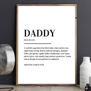 Father Daddy Dad Papa Definition Print Poster, Personalized - Version 1 ...