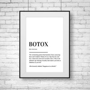 Botox Definition Print, Botox Dictionary, Botox Home Decor, Digital ...