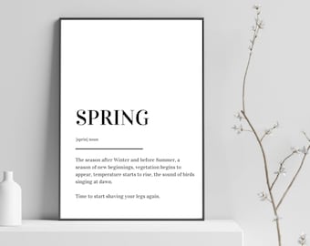 Spring Definition, Printable Wall Art, Spring Poster, Spring Quote ...
