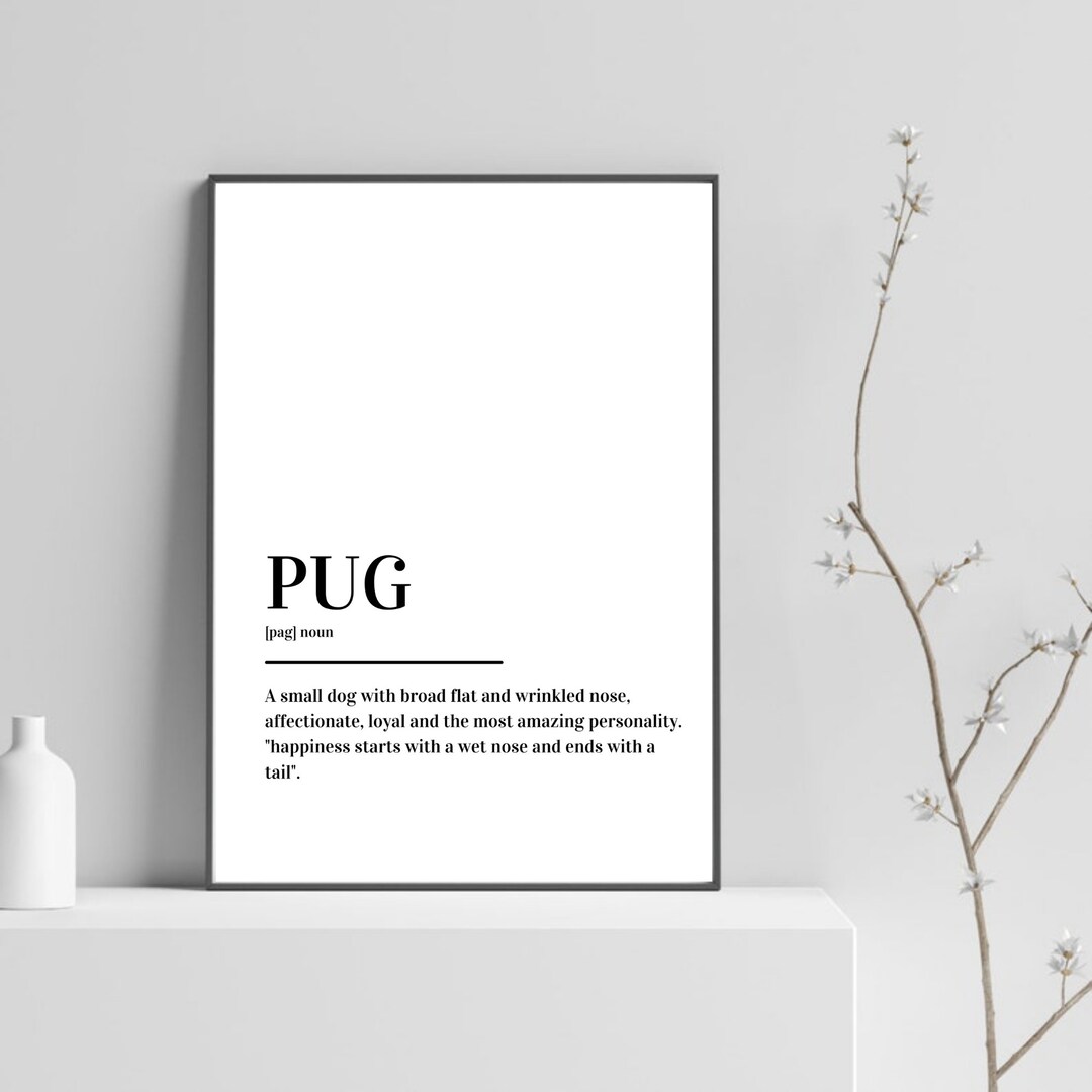 Pug Definition Print Poster - Etsy