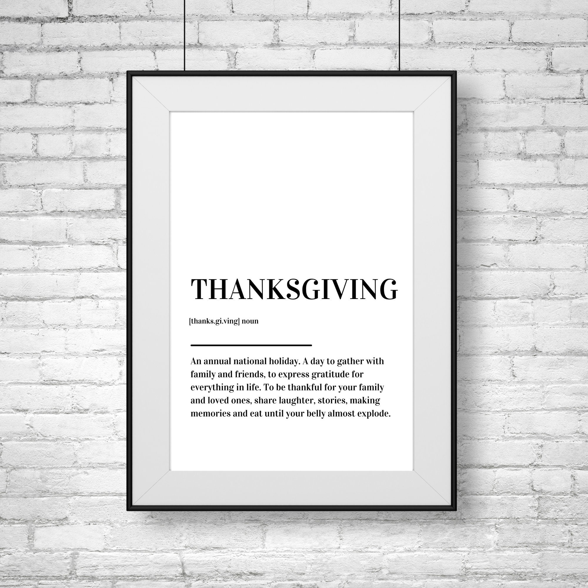 Thanksgiving Definition Print Poster - Etsy
