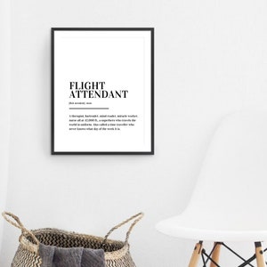 Flight Attendant Definition Print Poster - Etsy