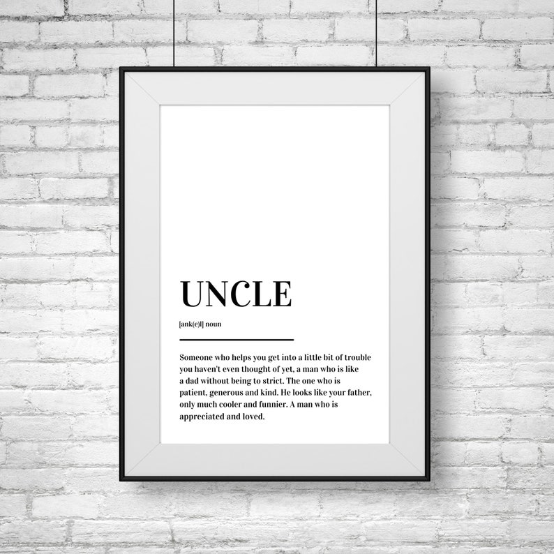 Uncle Definition Print Poster - Etsy