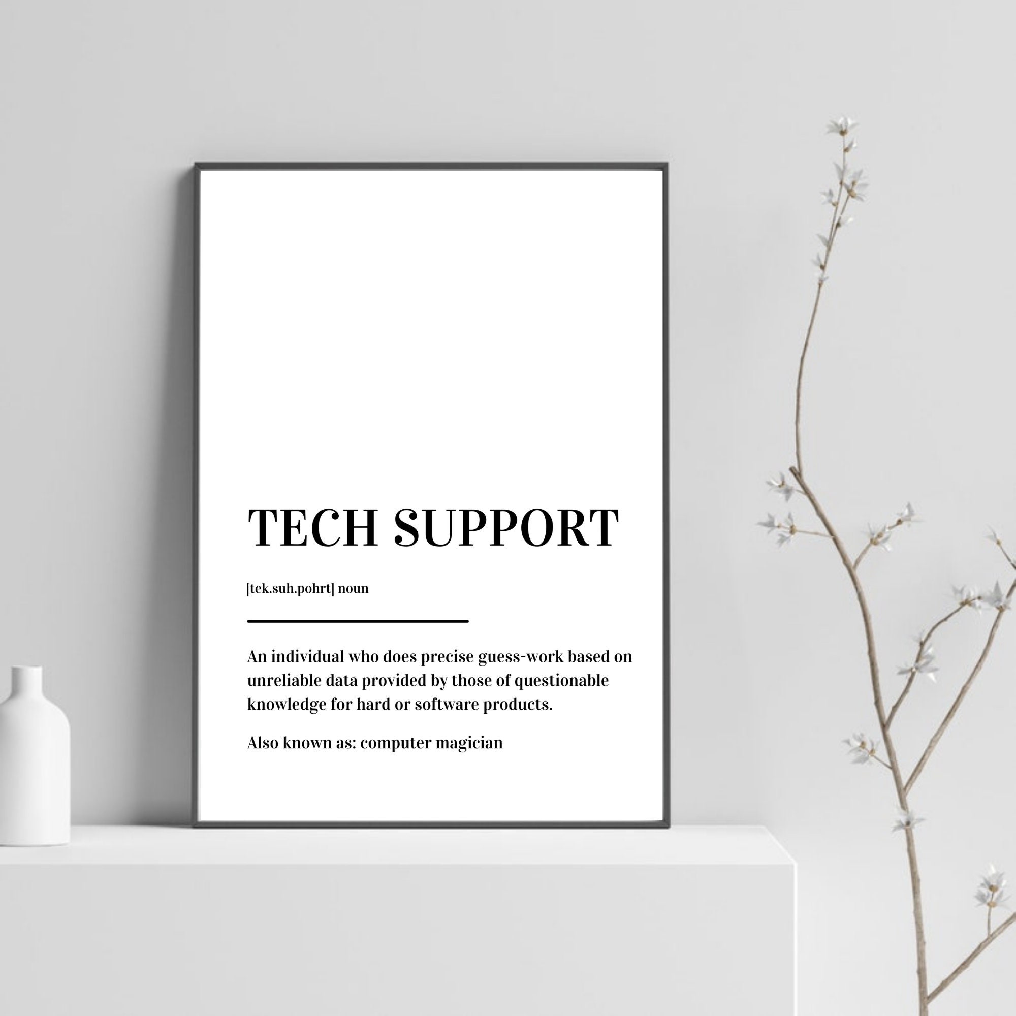 Tech Support Definition Print Poster - Etsy