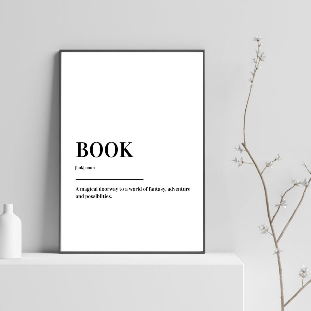 Book Definition Print Poster - Etsy