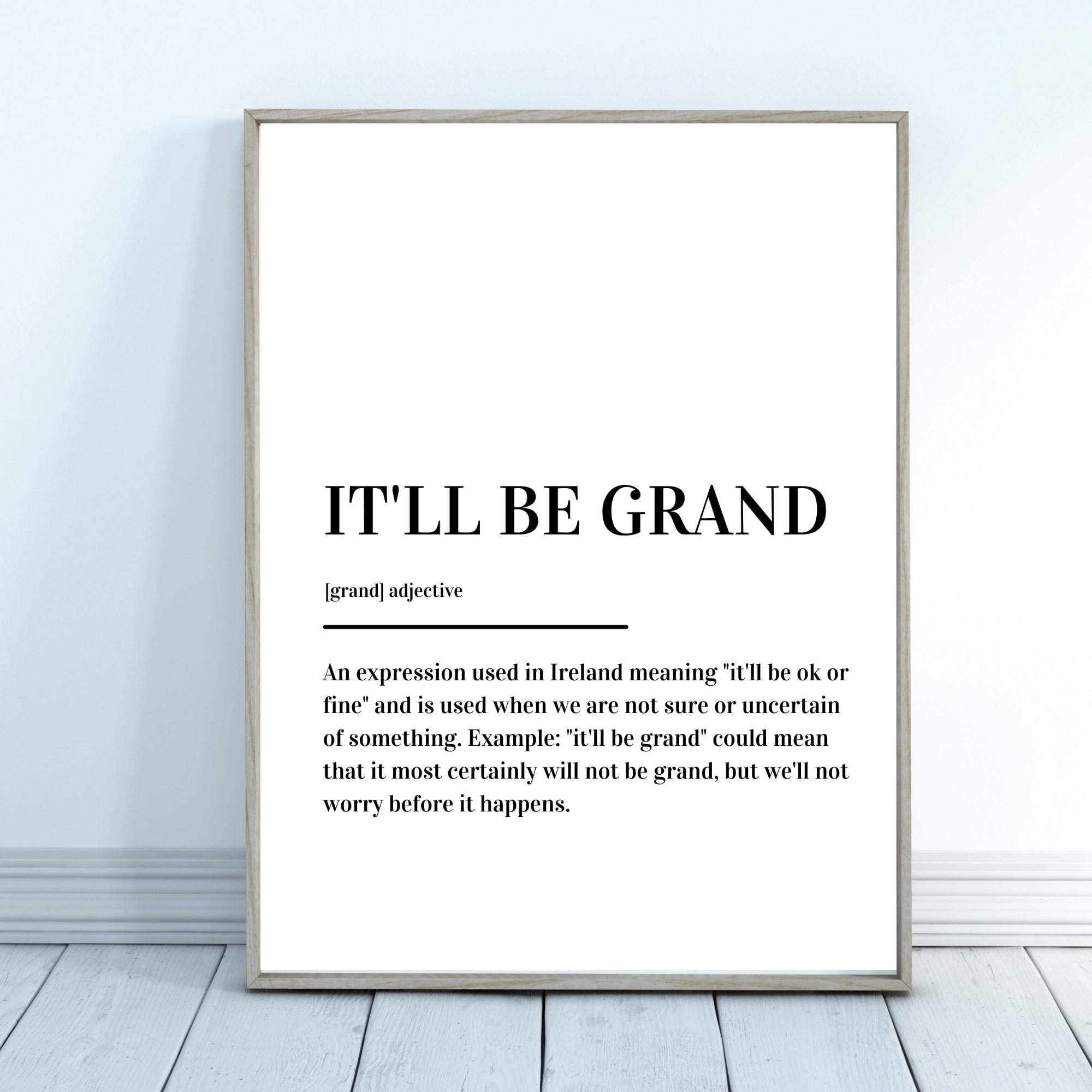 It'll Be Grand Definition Print Poster - Etsy UK