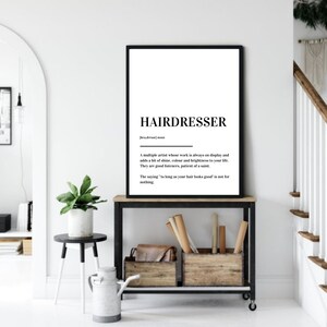 Hairdresser Definition Print Poster - Etsy