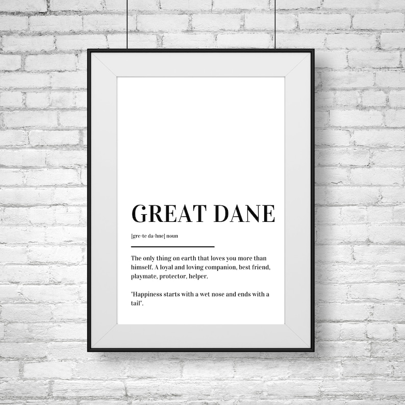 Great Dane Definition Print Poster - Etsy