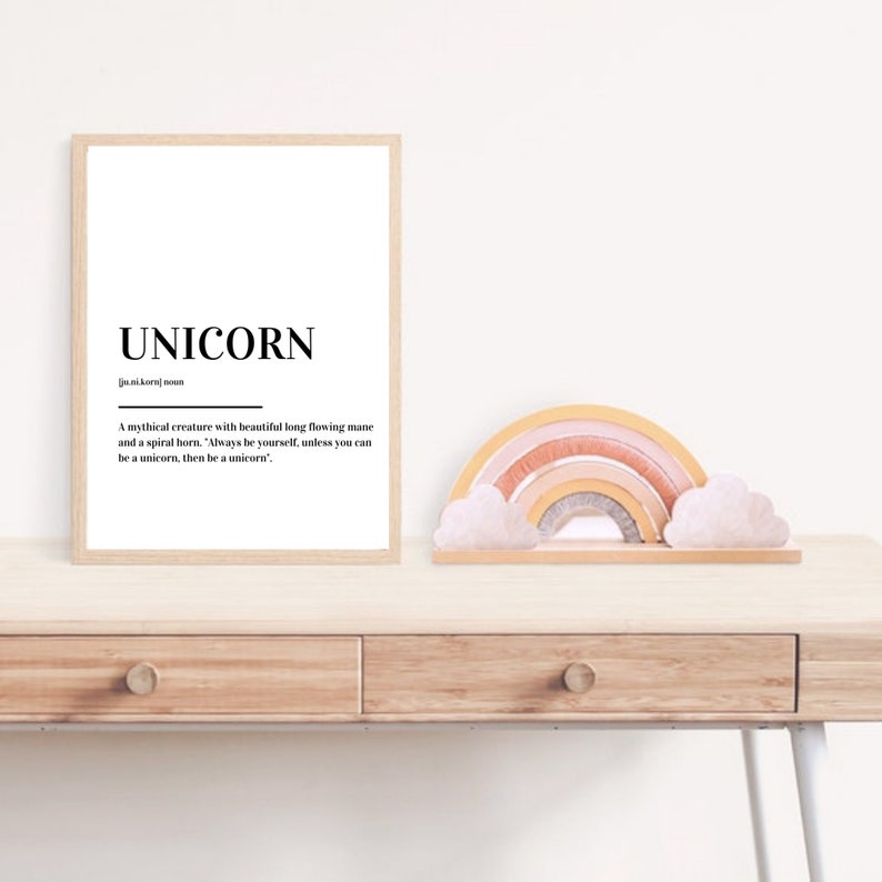 Unicorn Definition Print Poster - Etsy