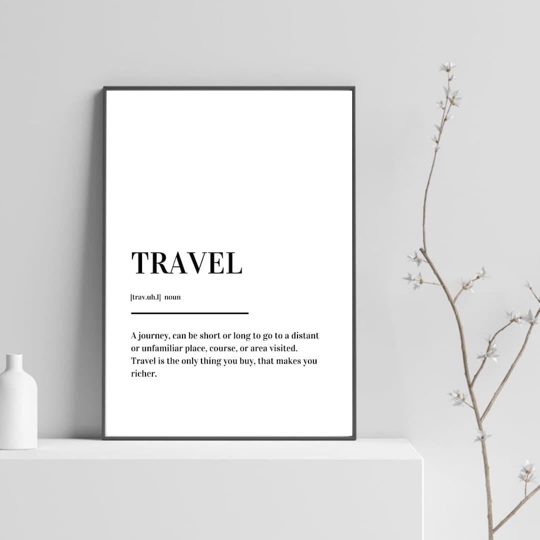 Travel Definition Print Poster - Etsy
