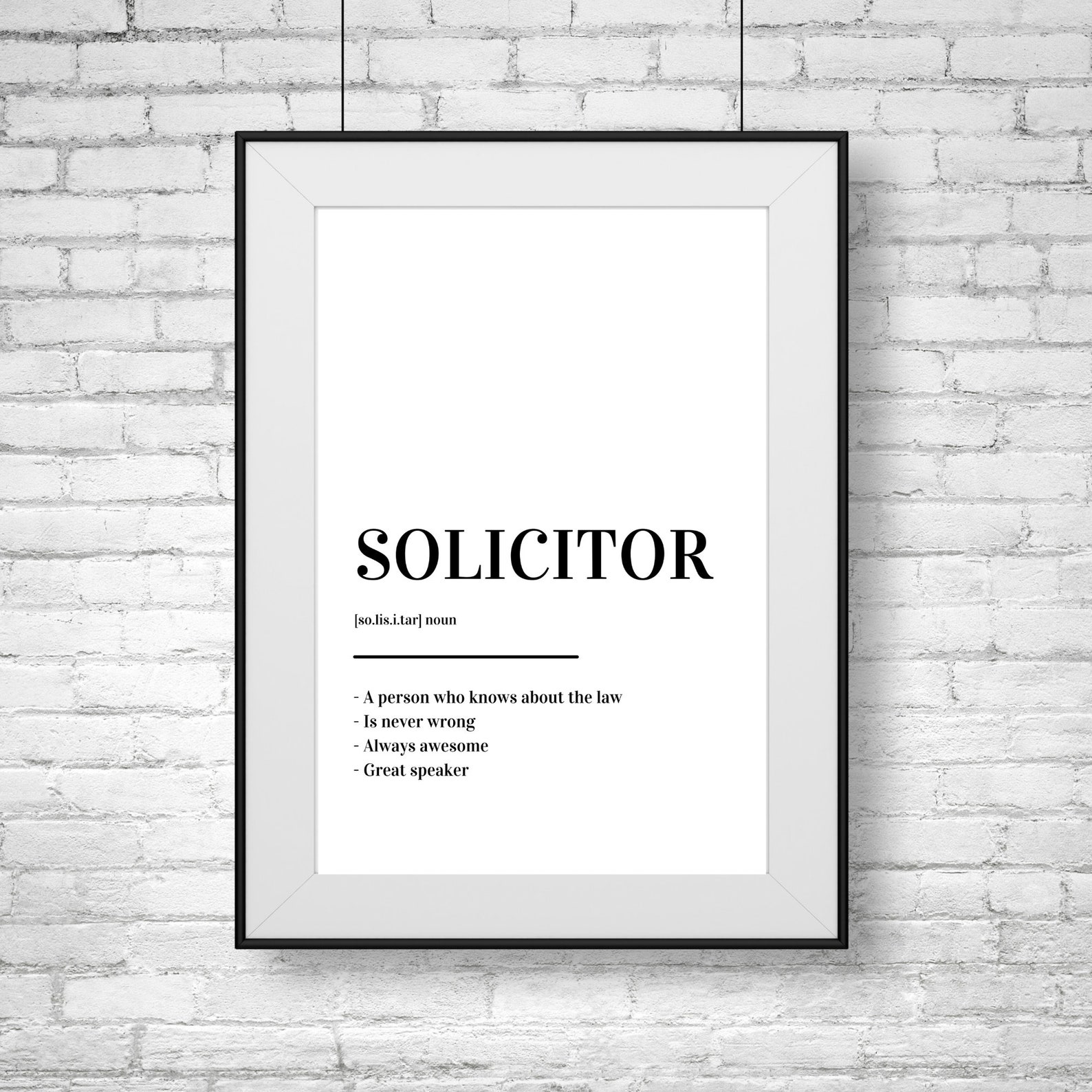 Solicitor Definition Print Poster - Etsy
