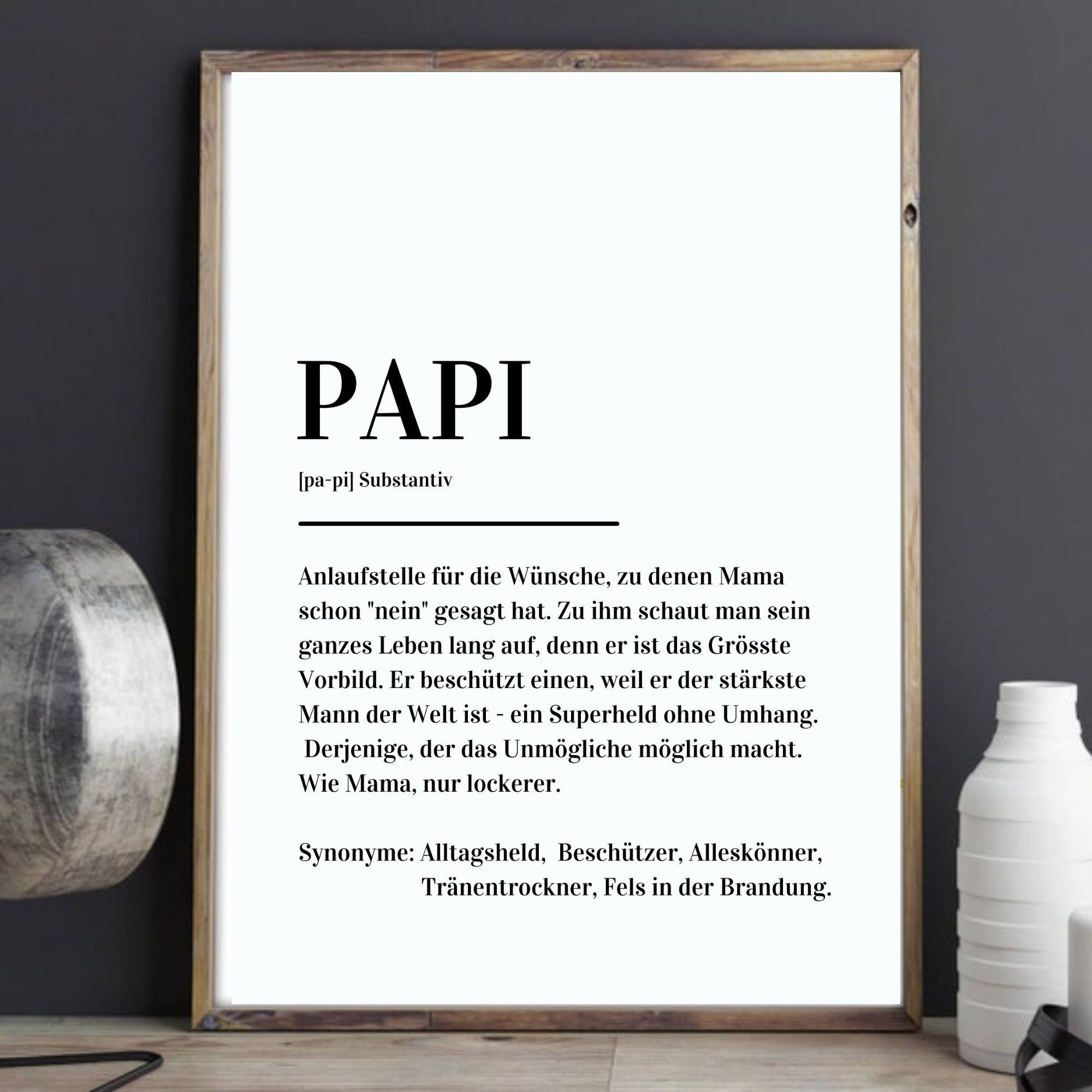 Papi Papa Vati Vater Definition Print Poster, DE - Version 3 - Etsy