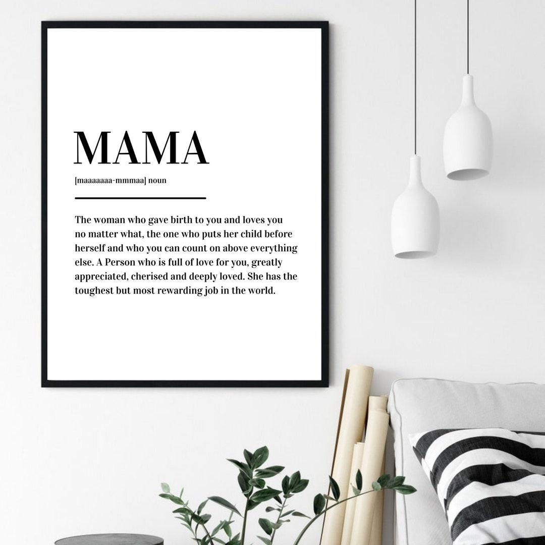 Mama Mam Mum Mom Mother Definition Print Poster Version 2 - Etsy