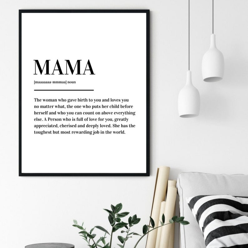 Mama Mam Mum Mom Mother Definition Print Poster Version 2 - Etsy
