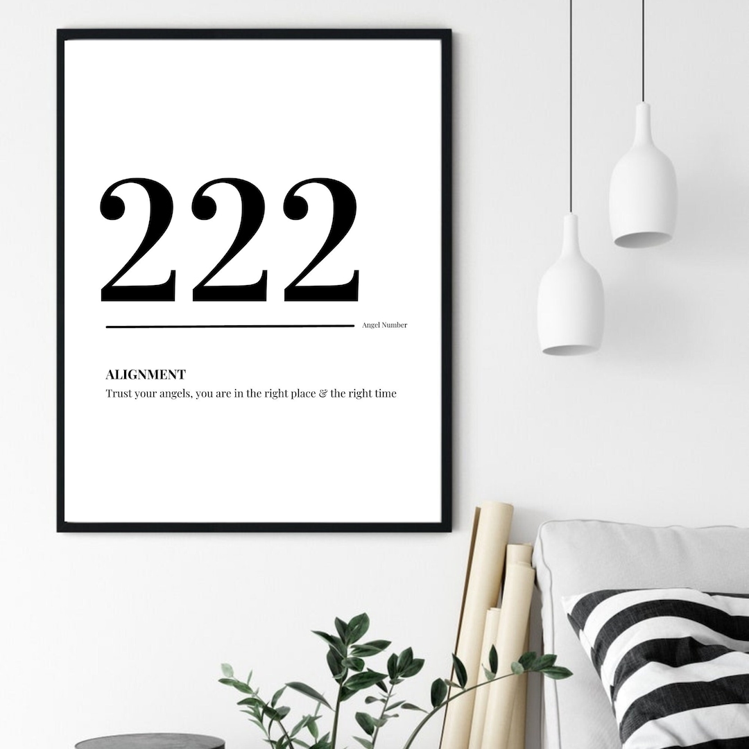 222 Angel Number Printable Digital Art - Etsy