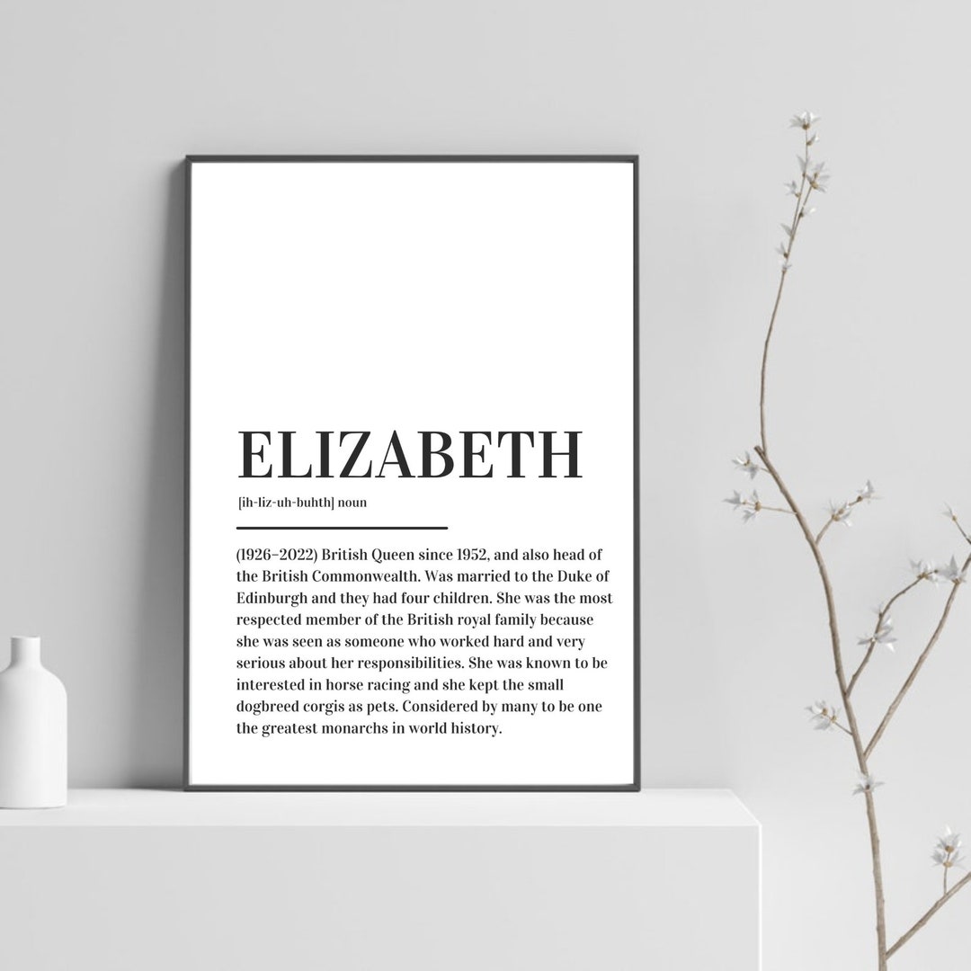 Queen Elizabeth Definition Print Poster - Etsy